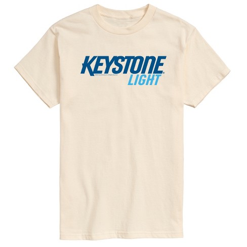 Men's Keystone Light Blue Logo Short Sleeve Graphic T-shirt - Cream ...
