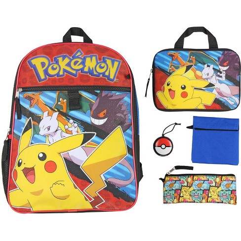 Pokemon Kids 16" Backpack 5pc Combo Set Multicoloured : Target