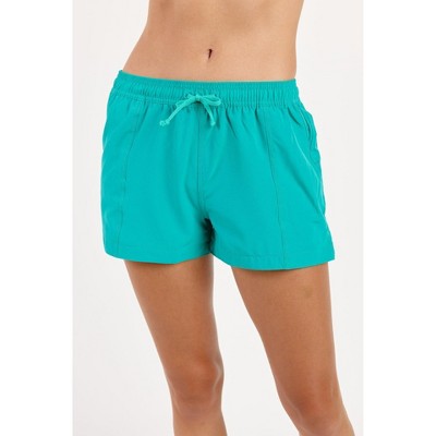 Calypsa Women's High Waisted Chlorine Resistant Swim Shorts : Target