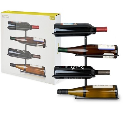 True Align Wall-mounted Wine Rack, Black Wrought Iron, Holds Four ...