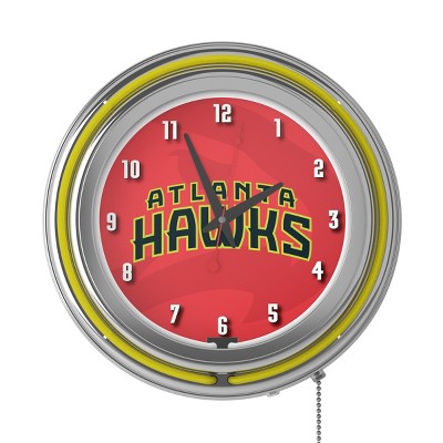 Atlanta Hawks Fade Retro Neon Wall Clock : Target