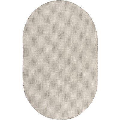 Nourison 3' X 5' Oval Courtyard Modern Easy Care Flatweave Indoor ...