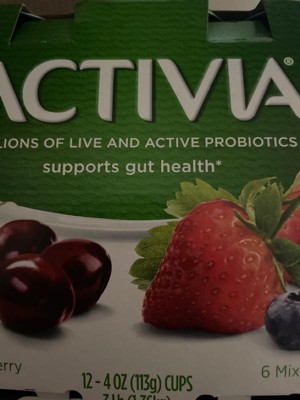 Activia Probiotic Black Cherry & Mixed Berry Yogurt Variety Pack - 12ct ...