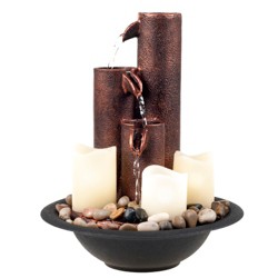 Nature Spring Tabletop Cascading Water Fountain - 10.5", Copper : Target