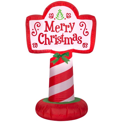 Gemmy Christmas Inflatable Merry Sign , 3.5 Ft Tall, Multi : Target