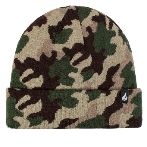 Men's Gunner Camouflage Knit Roll Up Hat | Size Men's One Size - Green ...