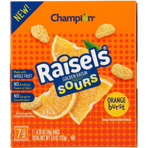Raisels Raisins Golden Raisin Sours Orange Burst - Case Of 8 - 4.9 Oz ...