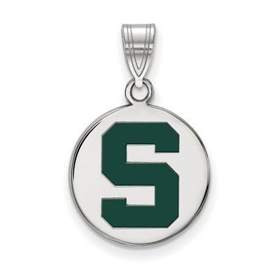 Black Bow Jewelry Sterling Silver Michigan State Spartans Ncaa Medium ...