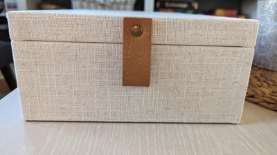 Fabric Storage Box With Faux Leather Accent Cream - Hearth & Hand™ With ...