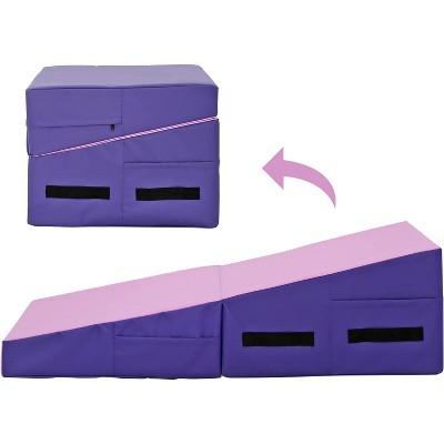 Costway Incline Gymnastics Exercise Mat Folding Wedge Ramp Fitness Mat ...