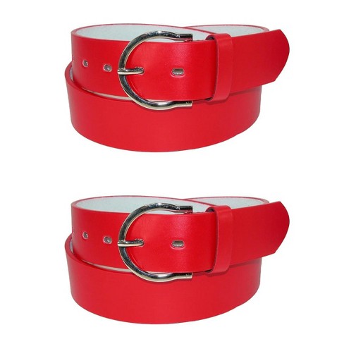 Ctm Women's Basic Bridle Belt Twin Pack, Xlarge, Red : Target
