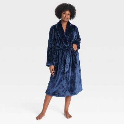 Leveret Womens Fleece Robe Navy Xl/xxl : Target