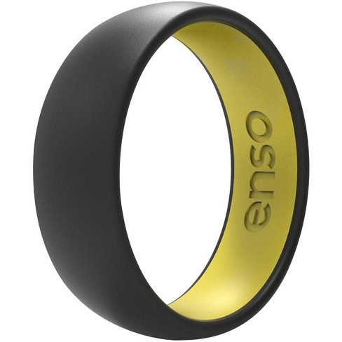 Enso Rings Dualtone Series Silicone Ring - Obsidian/blazing Yellow - 3 ...