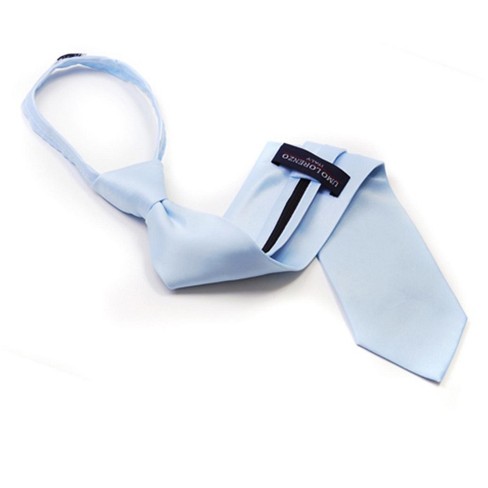 Thedappertie Men's Light Blue Solid Color Pre-tied Zipper Neck Ties ...