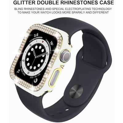 Worryfree Gadgets Bling Bumper Case For Apple Watch 45mm, White/gold ...