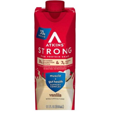 Atkins Strong 30g High Protein Shake - Vanilla - 44 Fl Oz/4pk : Target