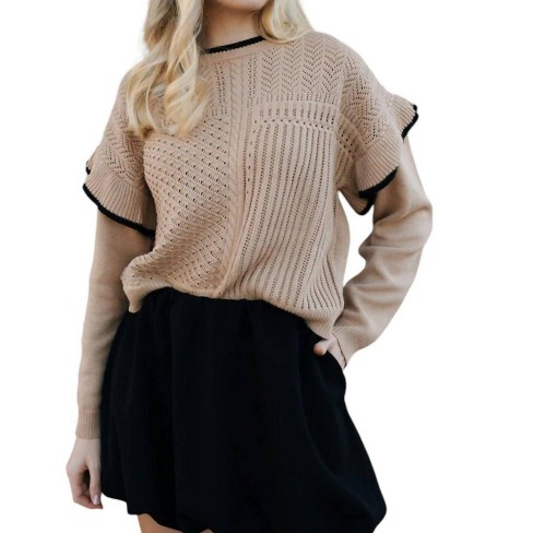 Women's Ruffle Sweater - Buttermelon S : Target