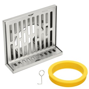 Unique Bargains Stainless Steel L-Shaped Wall Balcony Side Outlet Floor ...