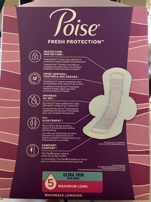 Poise Ultra Thin Pads With Wings - Maximum Absorbency : Target