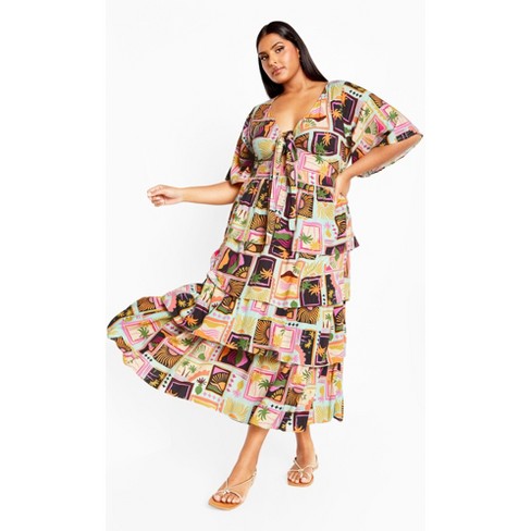 City Chic | Women's Plus Size Ana Tie Dress - White- 20w : Target