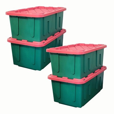 Greenmade Professional Storage Ultra Durable 27 Gallon Plastic Storage ...