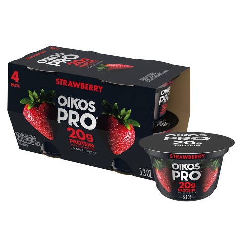 Oikos Pro Strawberry Greek Yogurt - 4ct/5.3oz : Target