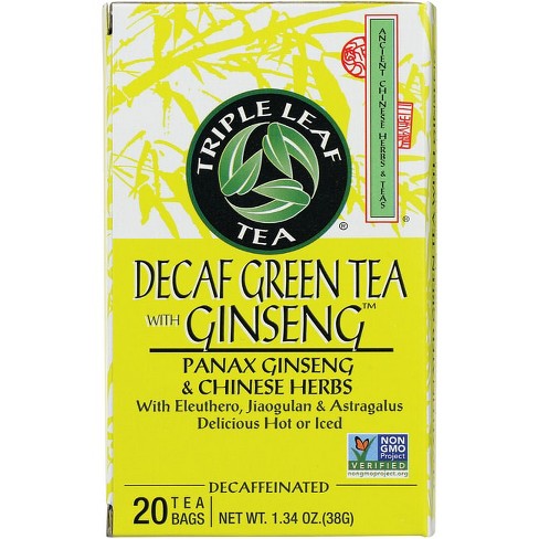 Triple Leaf Tea Decaf Green Tea With Ginseng : Target