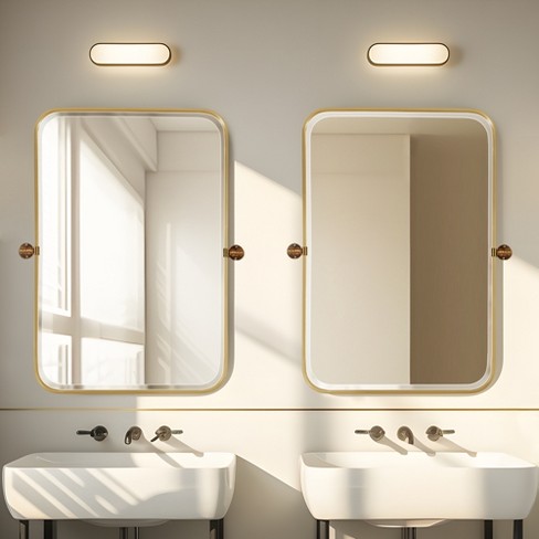 Dovelina Rectangular Metal Frame Pivot Decorative Wall Mirror With ...