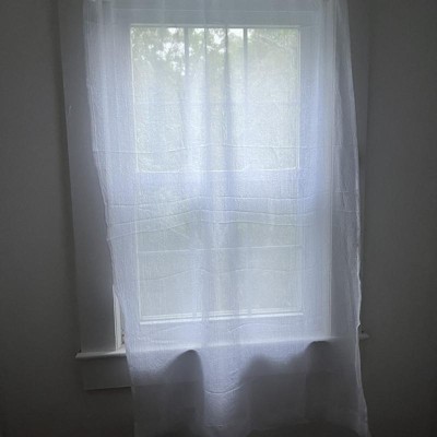 1pc Sheer Crinkle Window Curtain Panel White - Room Essentials™ : Target