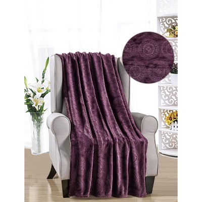 Bh Ellora Plum Quilted Throw- Levtex Home : Target