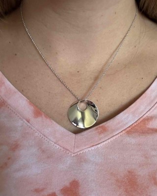 Women's Sterling Silver Twist Medallion Pendant Chain Necklace (18 ...