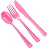 Crown Display 350 Piece Cerise Color Disposable Plastic Dinnerware Party Set- Serves 50 : Target