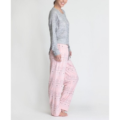 Muk Luks Womens Plus Cozy Morning Pj Set, Heart Fairisle Gray, 2x-large ...