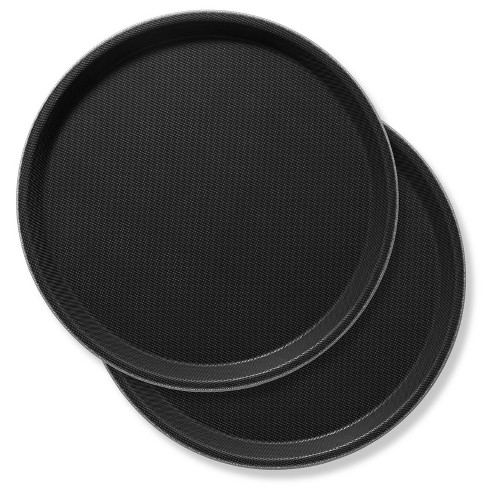Jubilee (set Of 2) 11" Round Restaurant Serving Trays, Black - Nsf ...