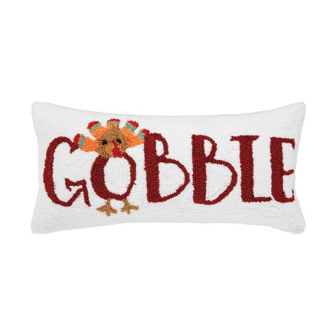 C&f Home 10" X 20" Gobble Thanksgiving Turkey Hooked Small Petite Throw ...