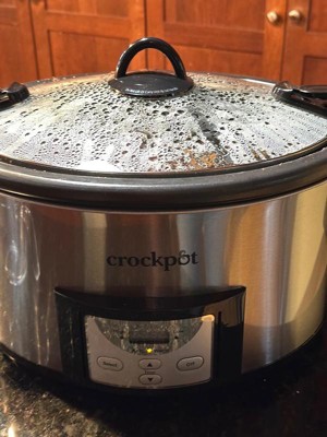 Crock-pot 7qt Cook & Carry Programmable Easy-clean Slow Cooker Stainless Steel: 3 Settings ...