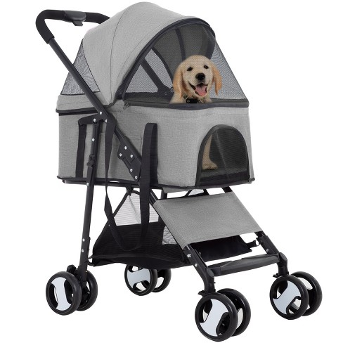 Fdw 4 Wheels Pet Stroller 3-in1 Multifunction Dog Stroller With All ...