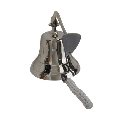 Brass Decorative Bell With Rope Detail Silver - Olivia & May : Target