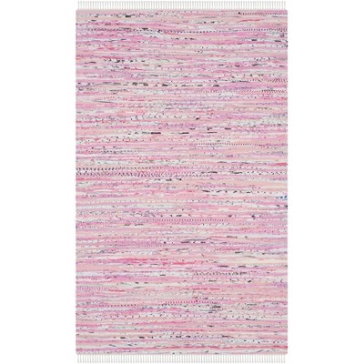 Rag Area Rug Rar125 Hand Woven Area Rug - Light Pink/multi - 4'x6 ...