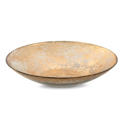 Classic Touch Smoked Glass Bowl With Scattered Gold Design : Target