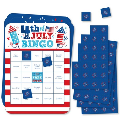 Big Dot Of Happiness Firecracker 4th Of July - Bar Bingo Cards And ...