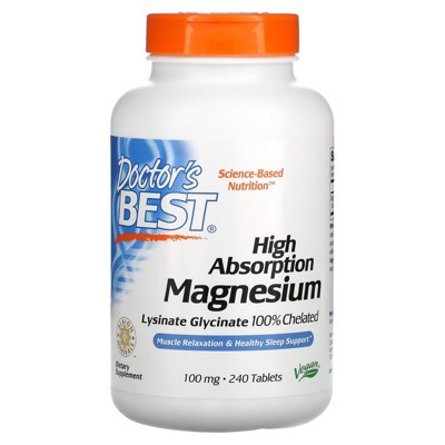 Doctor's Best High Absorption Magnesium, 100 Mg, 240 Tablets : Target