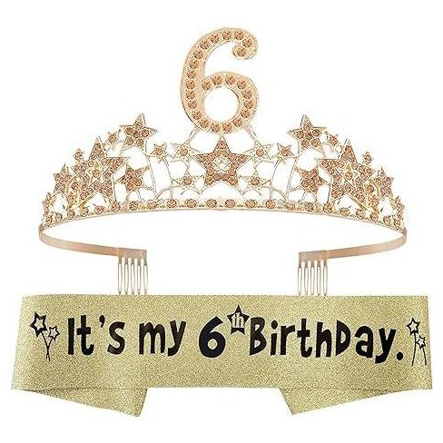 Ebe Emmasbyemma 6th Birthday Sash And Tiara For Girls, Gold : Target