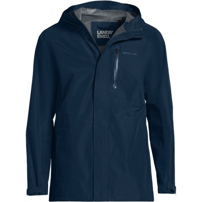 Lands' End Women's Waterproof Hooded Packable Raincoat - Large - Deep ...