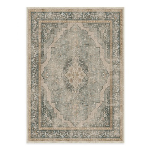Ruggable Adeline Washable Vintage Persian Area Rug - Natural Sage 5'x7 ...