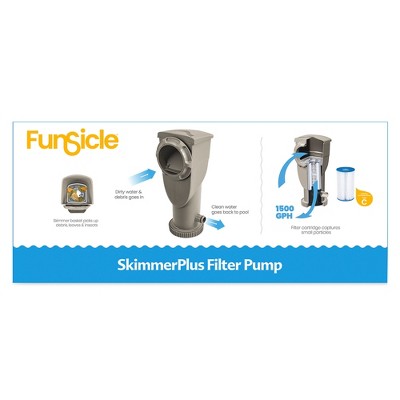 Funsicle Skimmerplus 1500 Gph 2-in-1 Filter Pump And Skimmer System ...