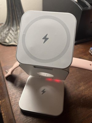 Just Wireless 3-in-1 Magnetic Collapsible Wireless Charger - White : Target