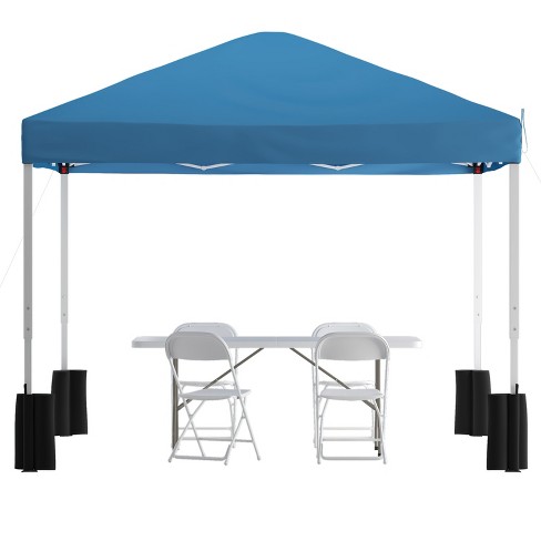 Flash Furniture Portable Tailgate/event Tent Set-10'x10' Wheeled Pop Up ...