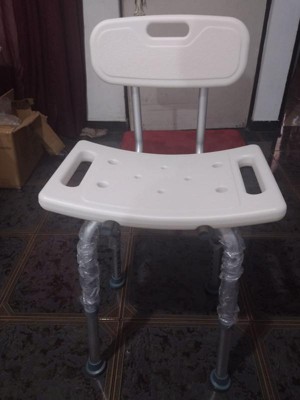 Shower Chair - Includes Back Scrubber & Additional Sponge - Anti Slip ...
