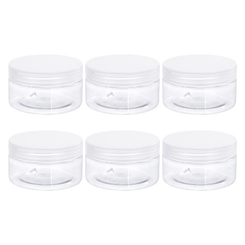 Unique Bargains Round Clear Plastic Empty Jars With Transparent Screw ...
